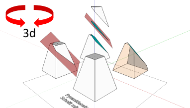 3D-Mathematics - 3D Model - Square frustum - Pyramid, plane - Intersection