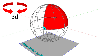 3D-Mathematics - 3D Model - Angel on curved surfaces - Sphere